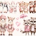 Valentine Animal Clipart, Cute Animal Pairs, Baby Animal Clipart, Llama ...