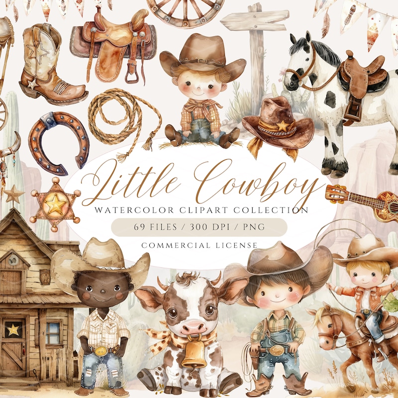 Baby Cowboy Clipart Svg - Etsy