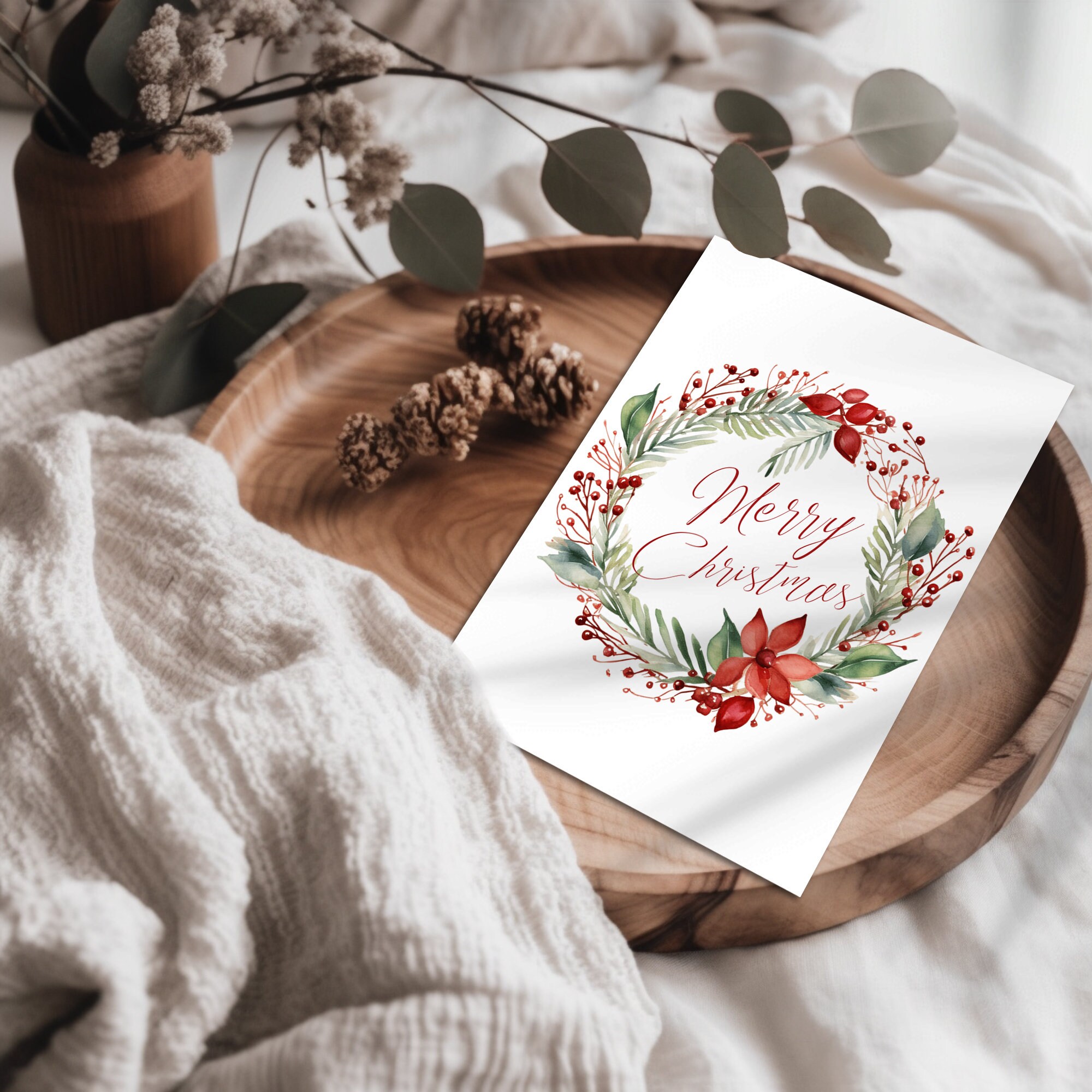 Watercolor Christmas Clipart Bundle: Classic Holiday PNG Set (digital ...