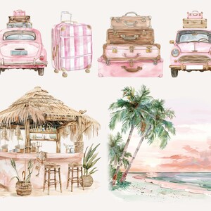 Girly Travel Clipart, Pink Travel Clipart, Watercolor Traveller Girl ...