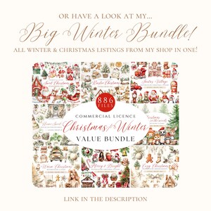 Watercolor Christmas Clipart Bundle: Classic Holiday PNG Set (digital ...