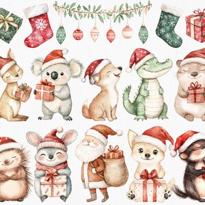 Australian Christmas Animals Clipart, Festive PNG, Aussie Wildlife ...