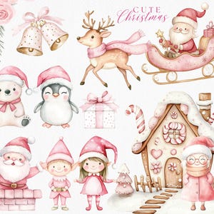Pink Christmas PNG, Cute Christmas Clipart, Mrs Santa Claus, Santa ...