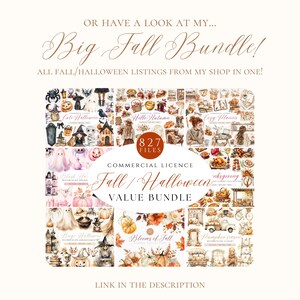 Watercolor Autumn Clipart Bundle: Cozy Fall Graphics (digital Download ...