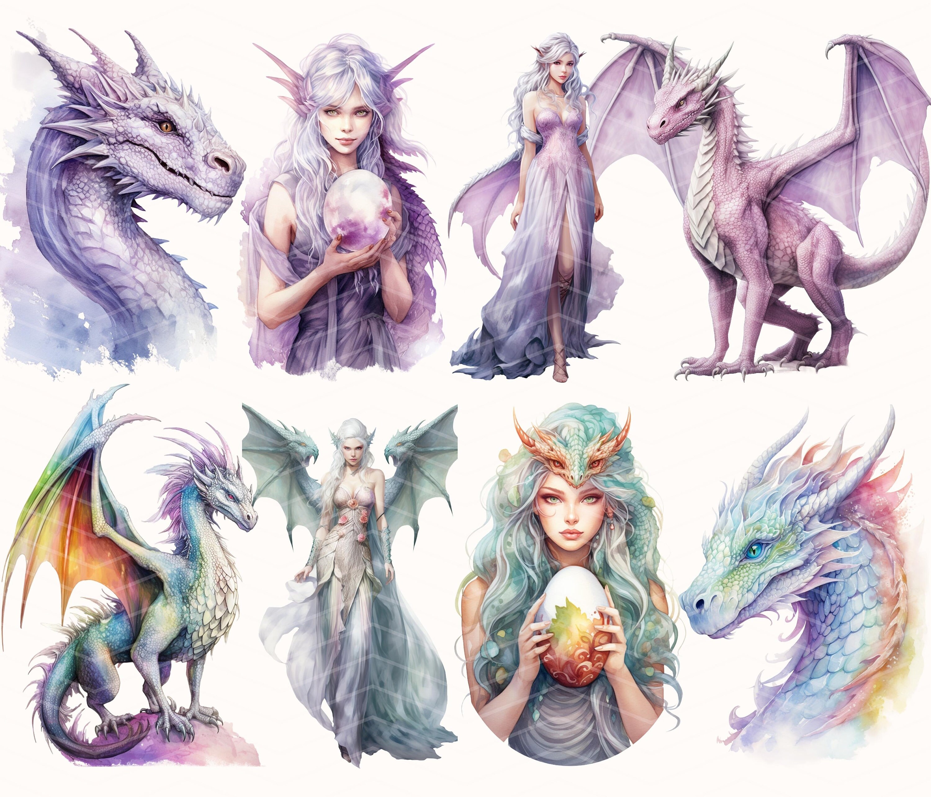 Dragon Princess Clipart Fantasy Dragon Clipart Princess - Etsy UK