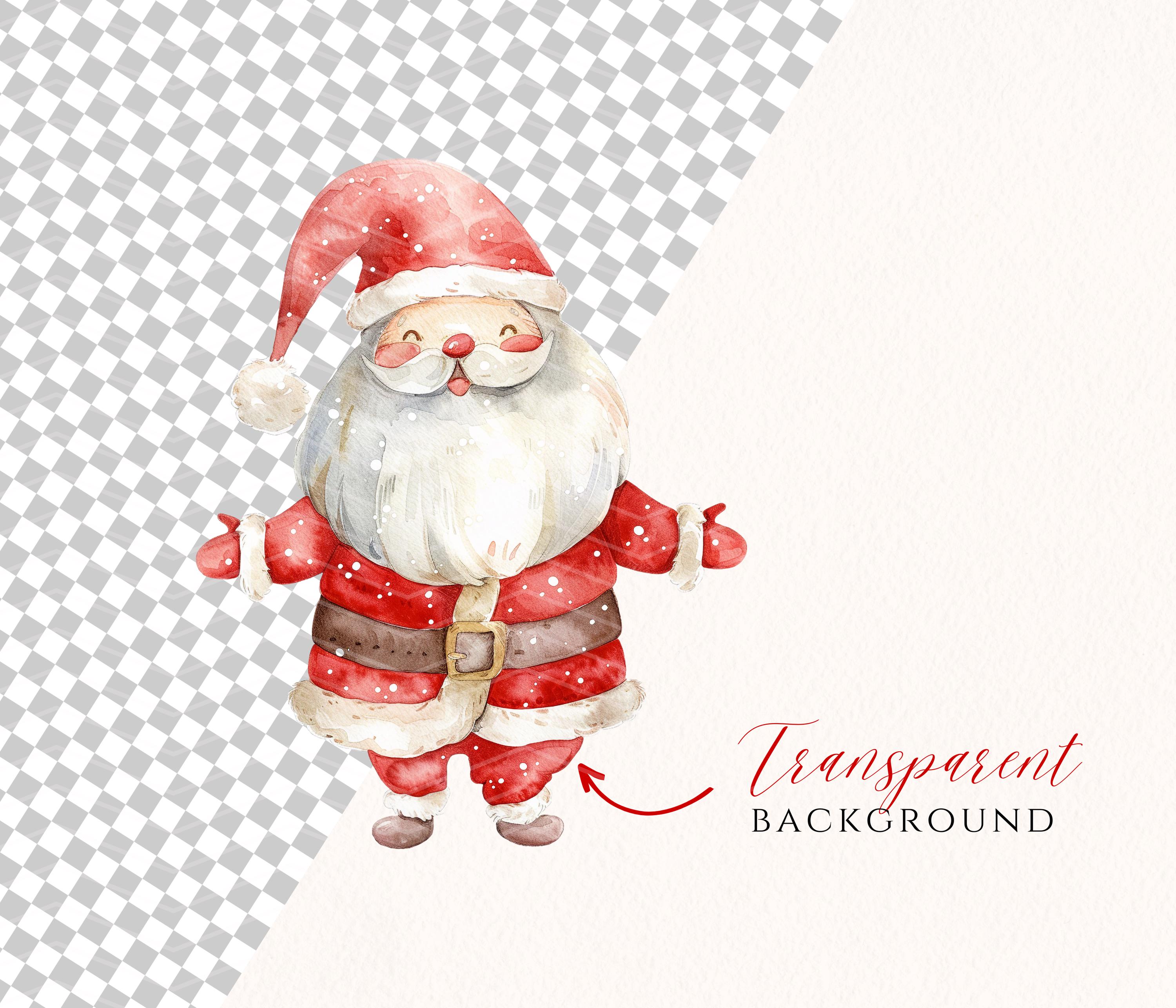 Watercolor Christmas Clipart Bundle: Santa's Village, Reindeer, Elf ...