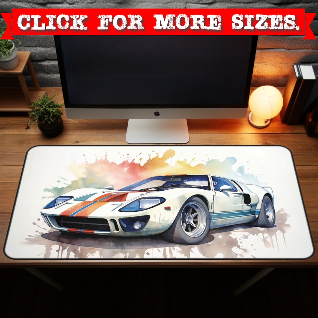 1964 Ford GT40, Muscle Car Desk Mat Aesthetic, XXL, XL, L and S Deskmat ...