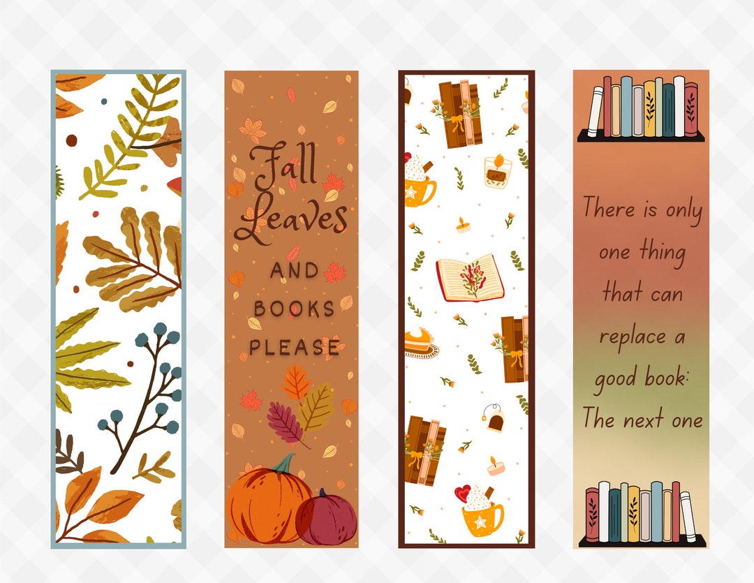 Printable Bookmark Fall Digital Printable Bookmark I Love Fall - Etsy