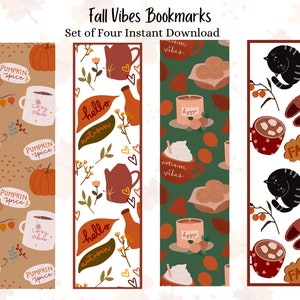 Fall Printable Bookmark Pumpkin Spice Bookmark Autumn Theme - Etsy