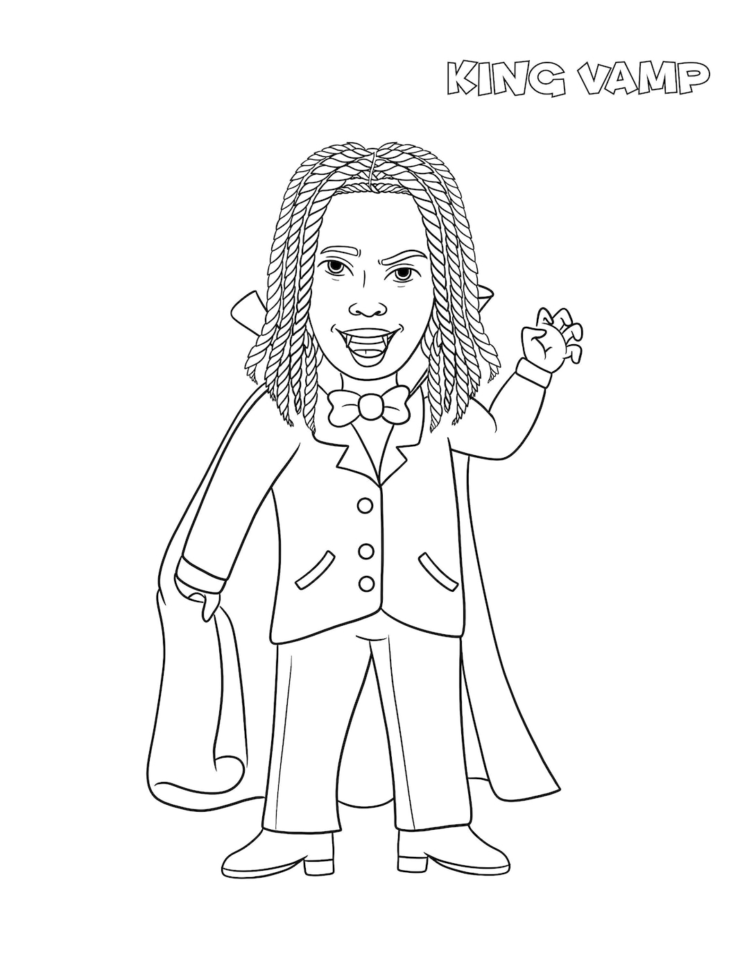 KING VAMP Coloring Page - Etsy