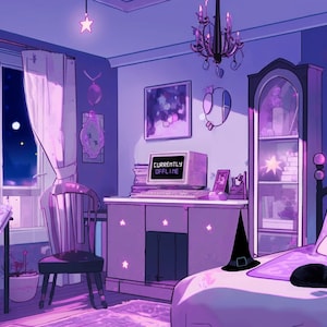 Spooky Cat 'offline' Twitch Screen: Cute Pink Witch Design, Spooky ...