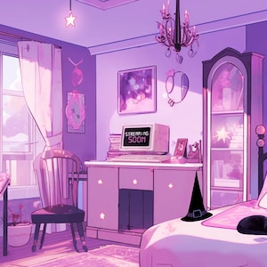 4 Spooky Animated Twitch Screens: Cute Salem Cat With Witch Design ...