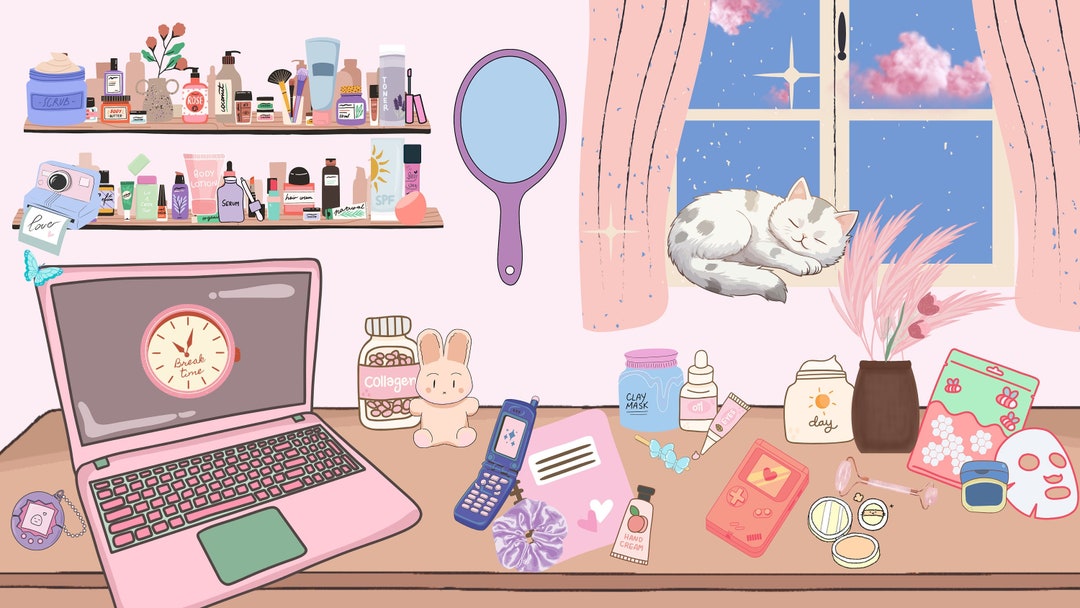 Cute Twitch Animated Streamer Screen Package for Girl Gamers - '90s ...