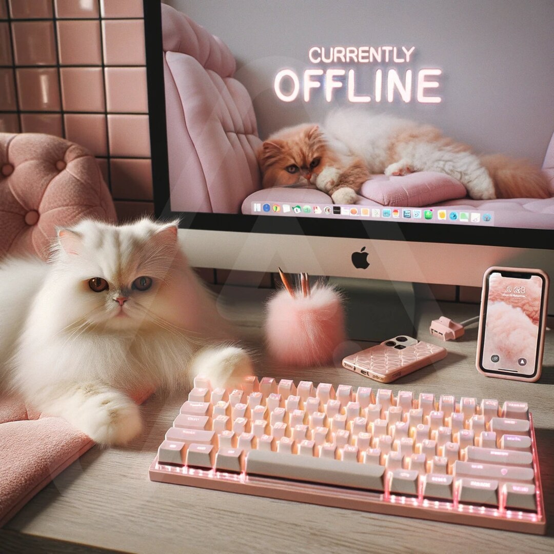 4 X Cute Persian Cat Twitch Gamer Room Screensaver: Streaming Soon, Be ...