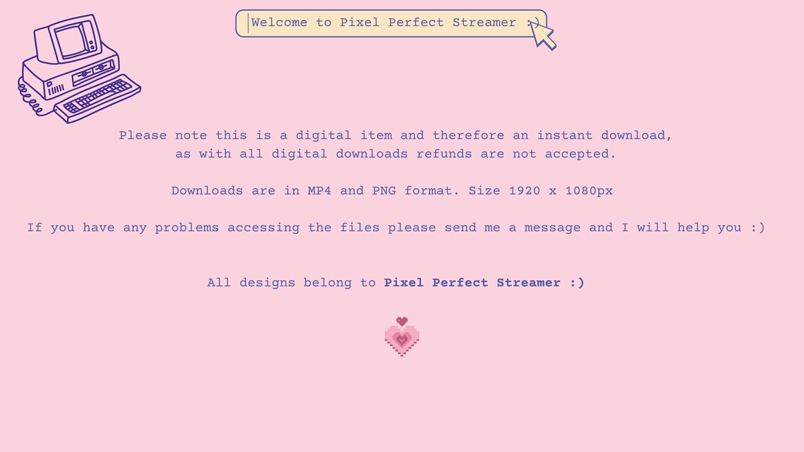 Cute Twitch Animated Streamer Screen Package for Girl Gamers - '90s ...