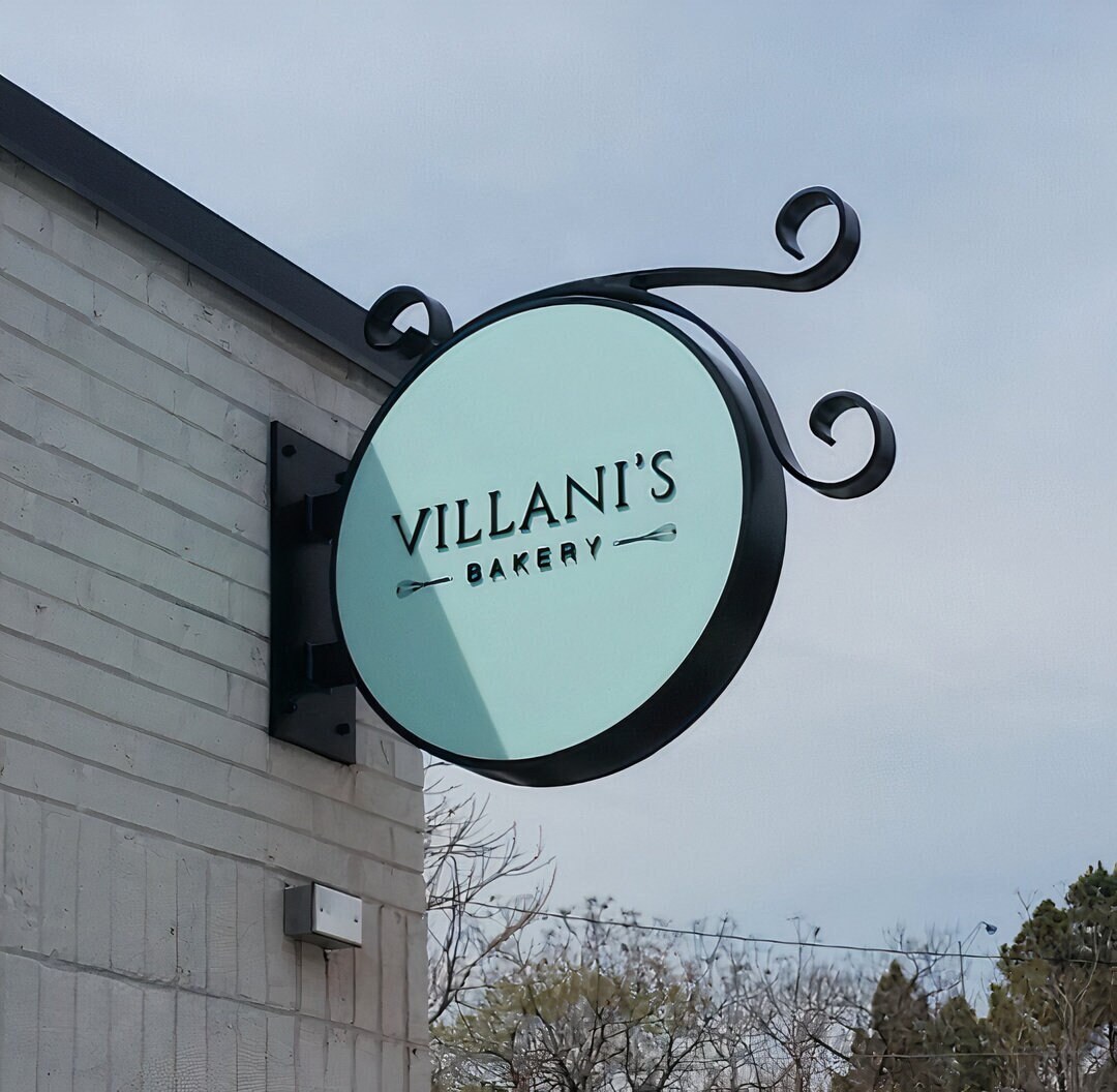 Custom Round Blade Sign Metal Sign Wall Mounted Store Sign - Etsy