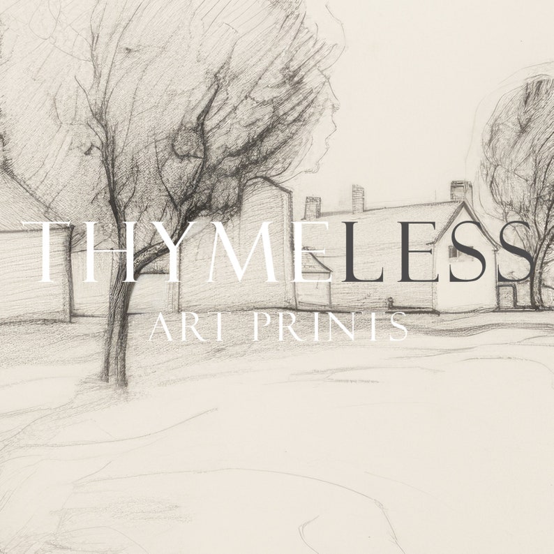 Village on Hill, Pencil Sketch, Drawing, Pencil Art, Vintage Inspired ...