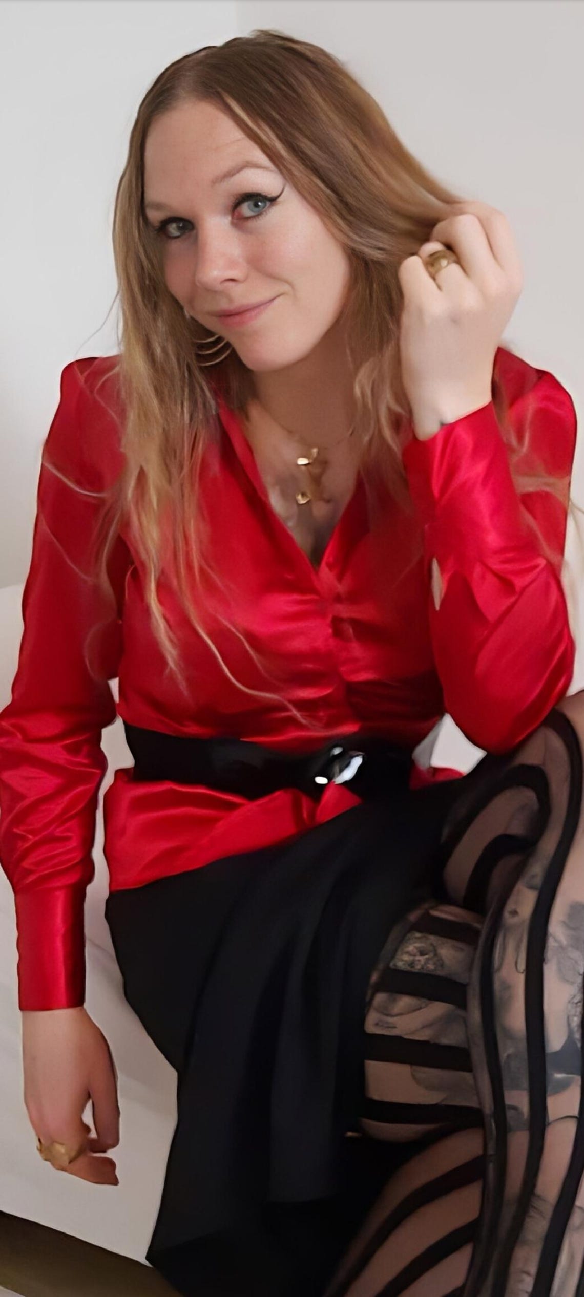 75 High Quality Pictures of Secretary in Perfect Red Satin Blouse - Etsy