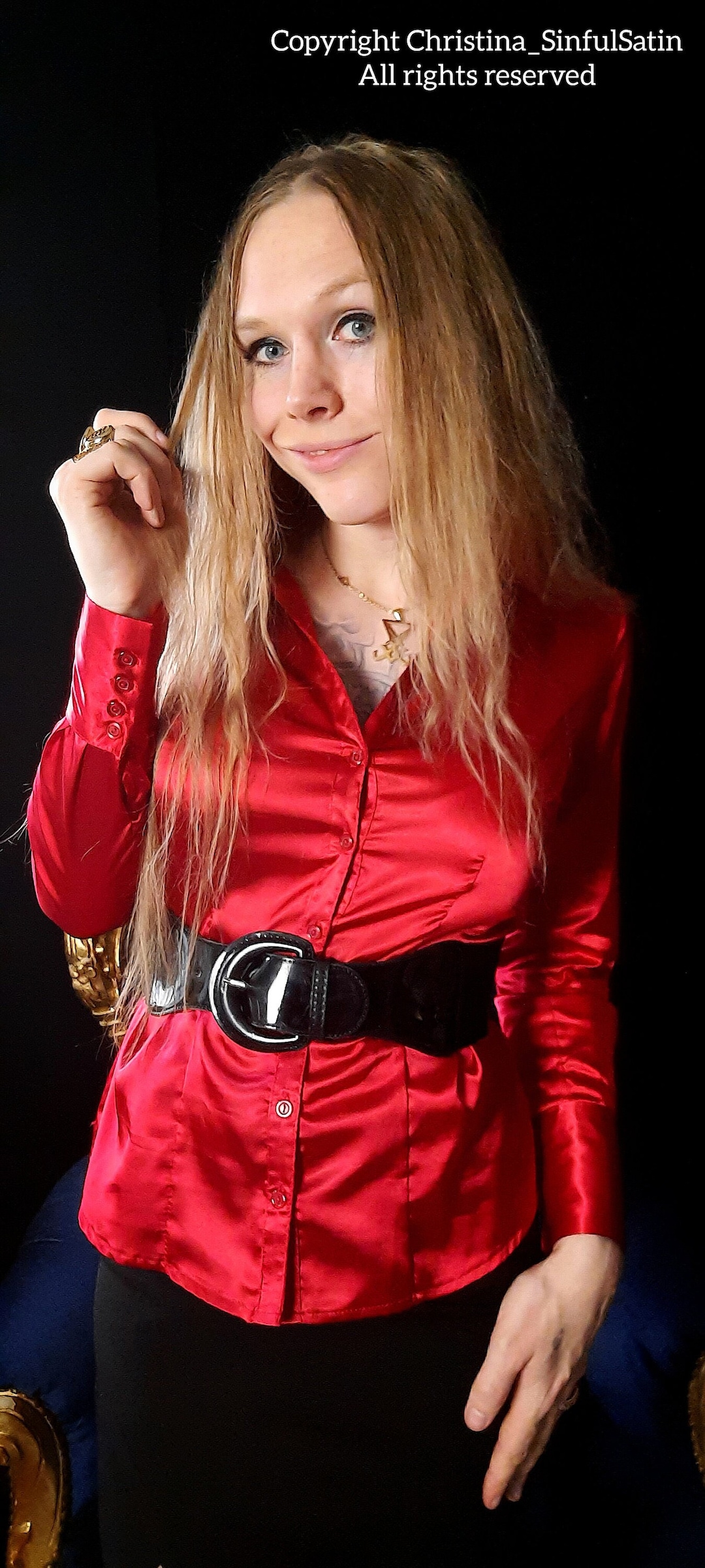 75 High Quality Pictures of Secretary in Perfect Red Satin Blouse - Etsy