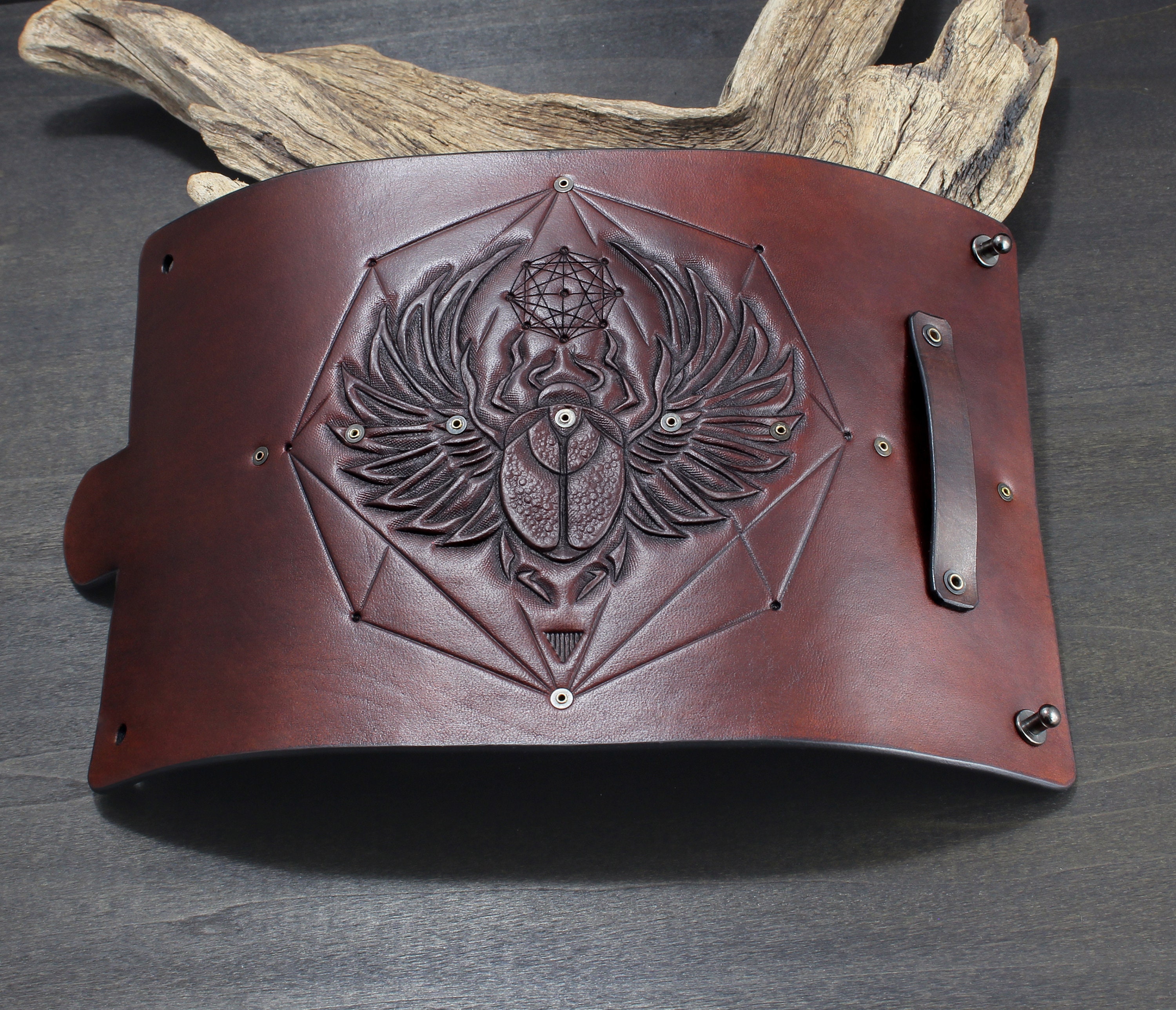 Egyptian Scarab Leather Incense Case. Hand Carved Leather - Etsy