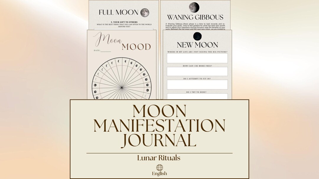 Earth Tone Moon Journal | Lunar Manifestation Planner | Full & New Moon ...