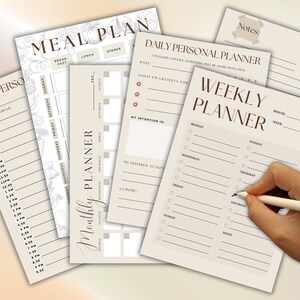 Full Planner Bundle Printable Planner Goals, Habits Growth Mindset Self ...