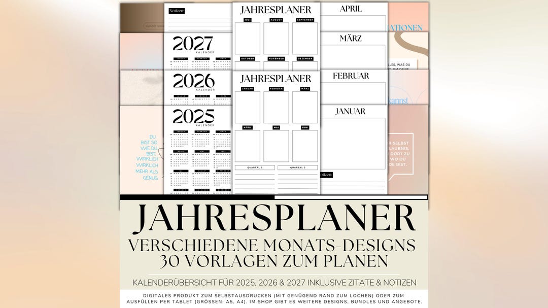 Annual Planner 2025, Monthly Planner, 2025 Calendar Annual Overview ...