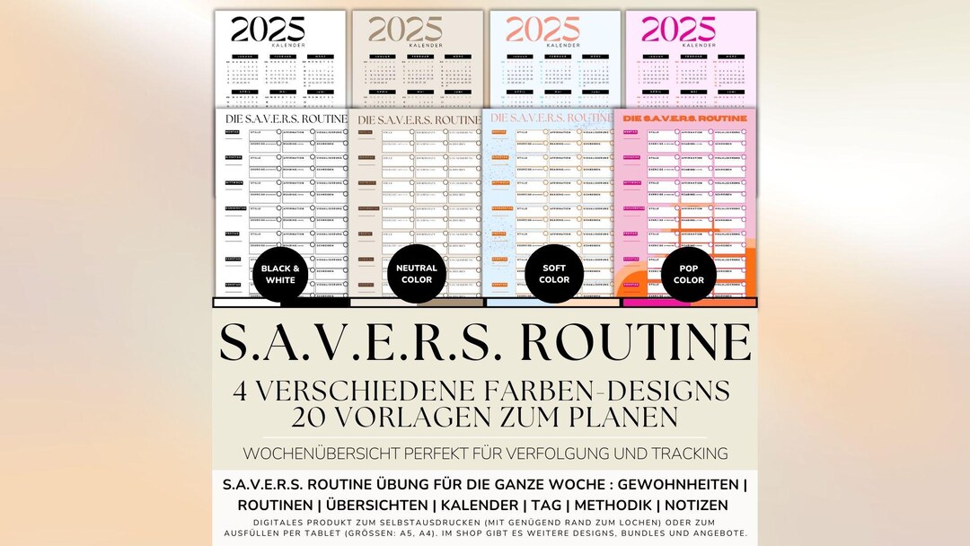 2025 Printable SAVERS Routine Checklist, Routine Planner, Habit Tracker ...
