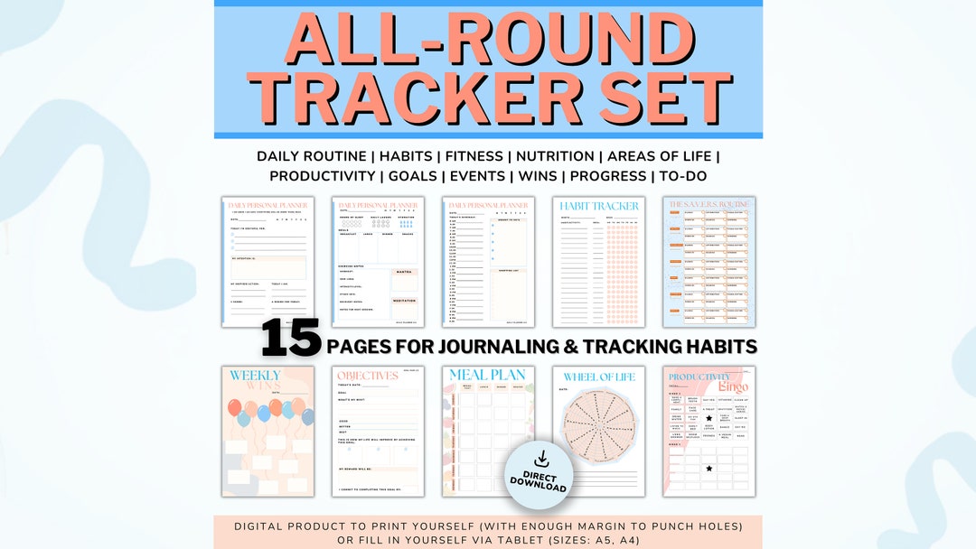 Habit Tracker Printable Daily Habit Chart Pdf Digital Weekly Routine ...