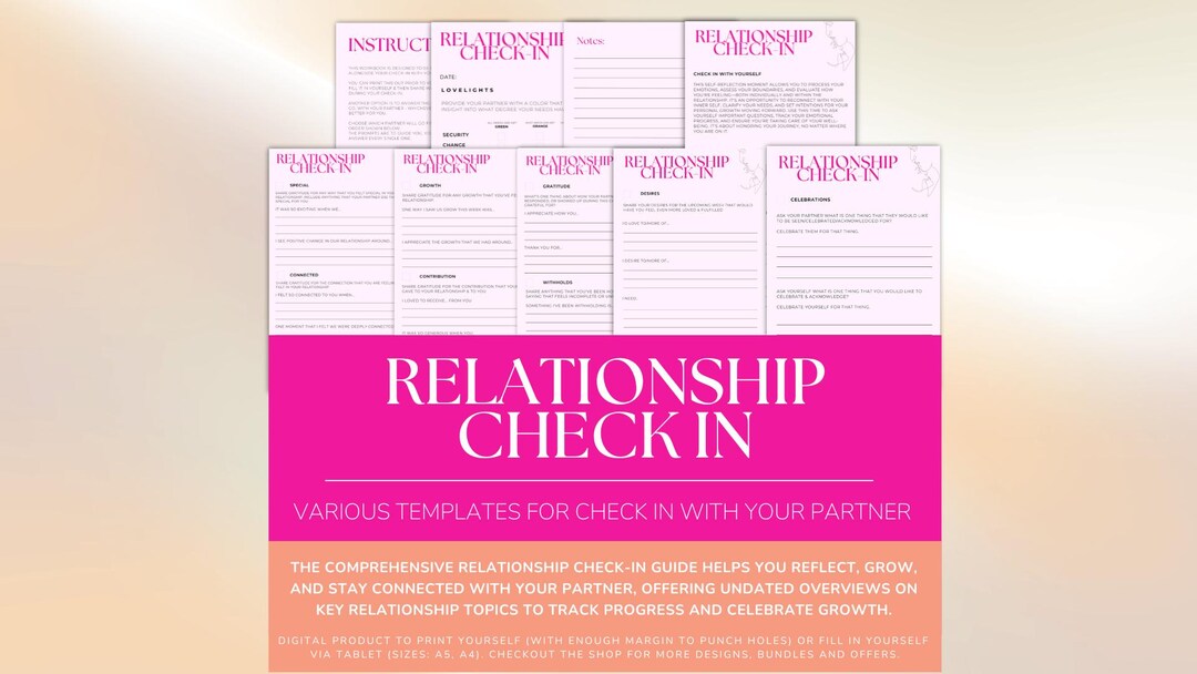 Couples Workbook – Pink & Orange Edition | Relationship Check-in ...