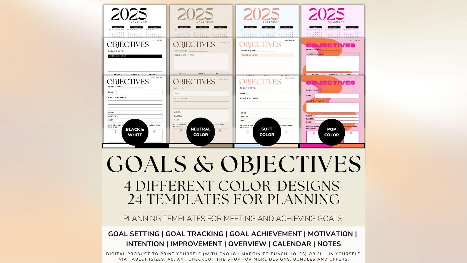 Goal Planner 2025 Printable, Goal setting, Goal Tracker, Productivity ...