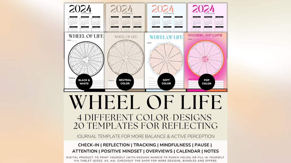 Wheel of Life Printable,printable Wheel of Life Kit,life Balance Wheel ...