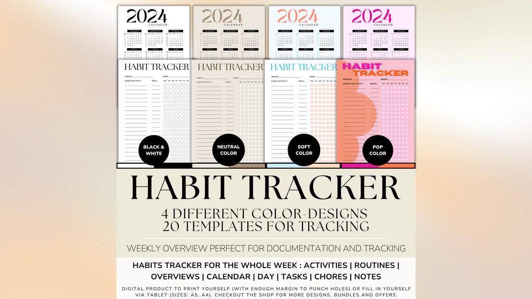 Intuitive Monthly Habit Tracker Printable: Achieve Your Goals ...