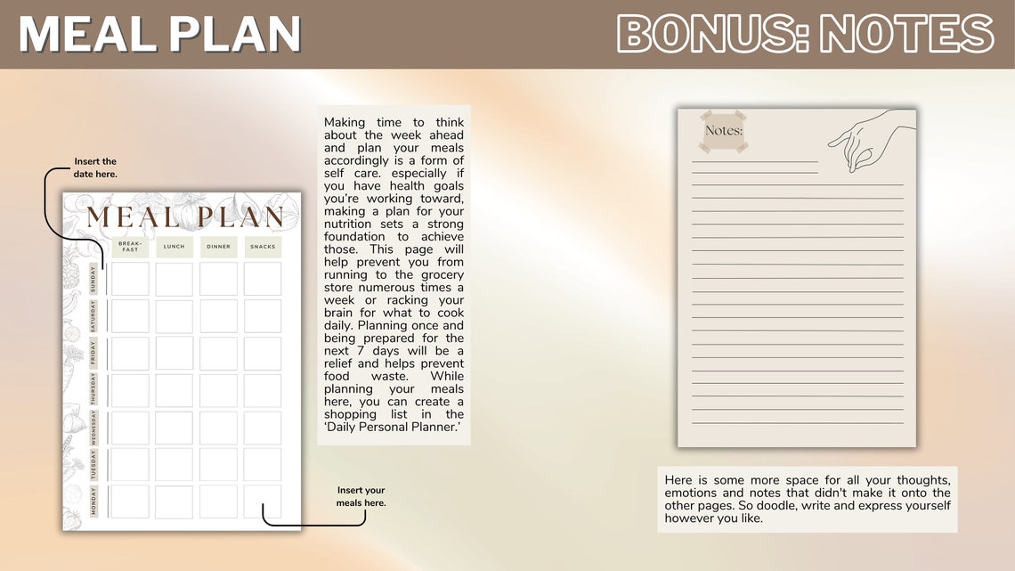 Full Planner Bundle Printable Planner Goals, Habits Growth Mindset Self ...