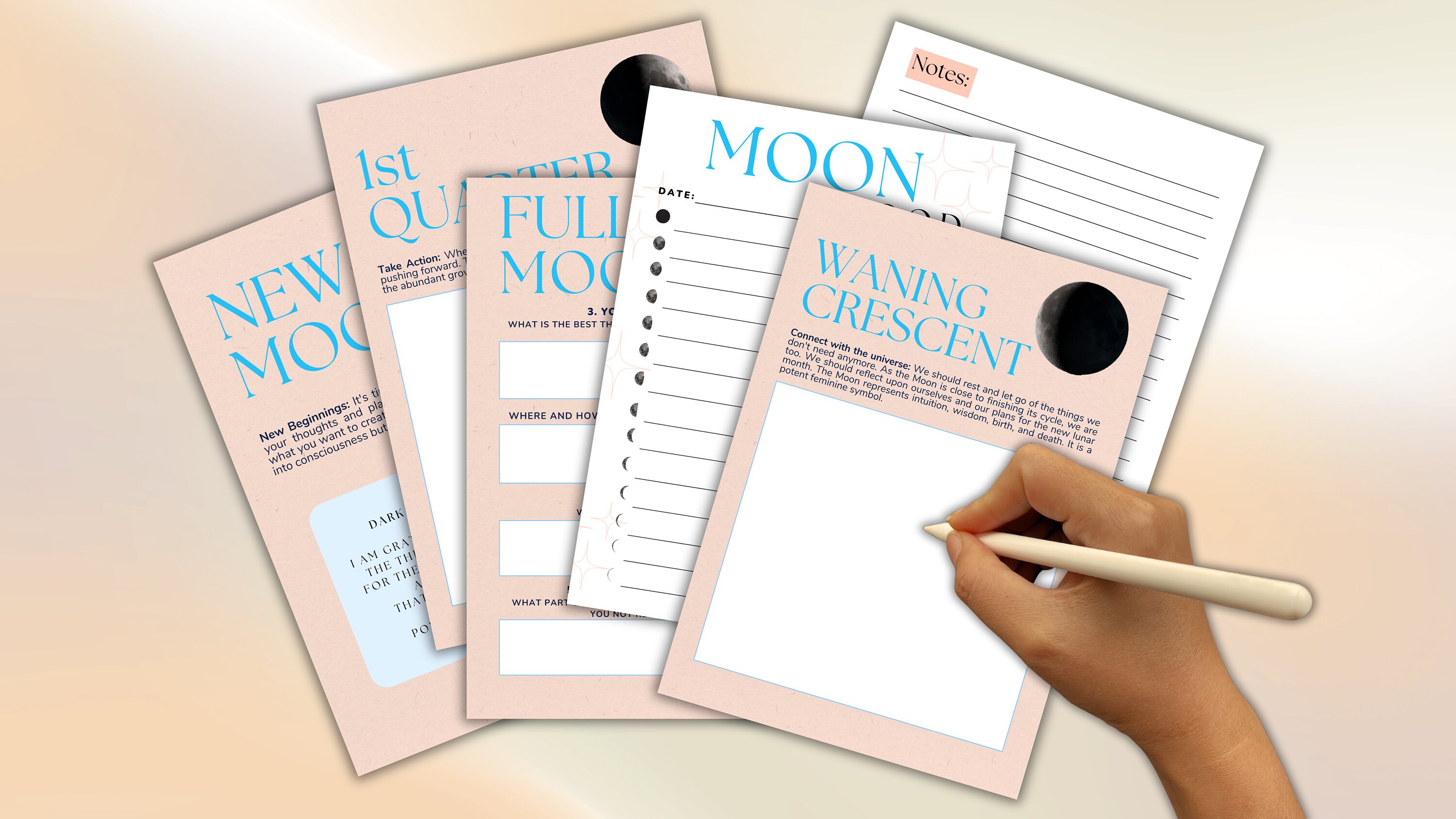 Printable Lunar Calendar 2024, Moon Phase Calendar, Full Moons 2024, Lunar Planner, Download ...