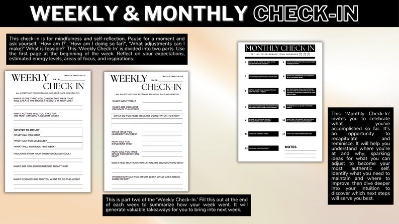 Daily Check in Digital & Printable Journal | Mindfulness, Self ...