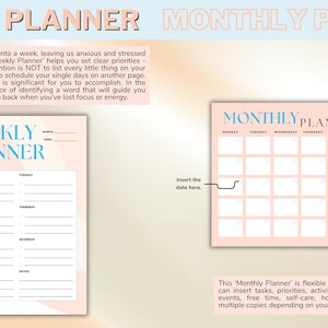 Full Planner Bundle Printable Planner Goals, Habits Growth Mindset Self ...