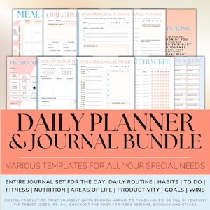 Daily Focus Planner Template | Printable Daily BUNDLE | Daily Schedule ...