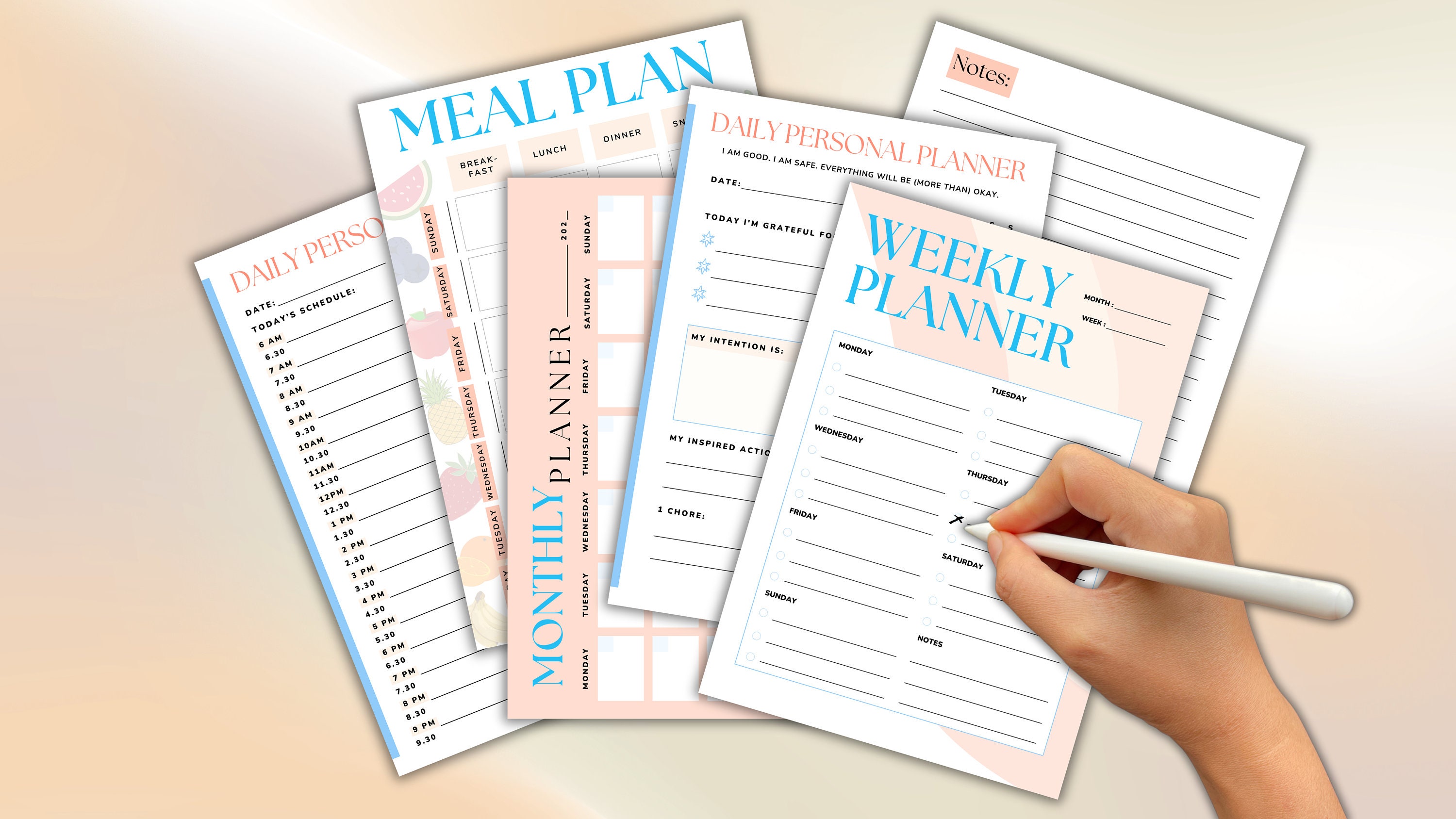 Full Planner Bundle Printable Planner Goals, Habits Growth Mindset Self ...