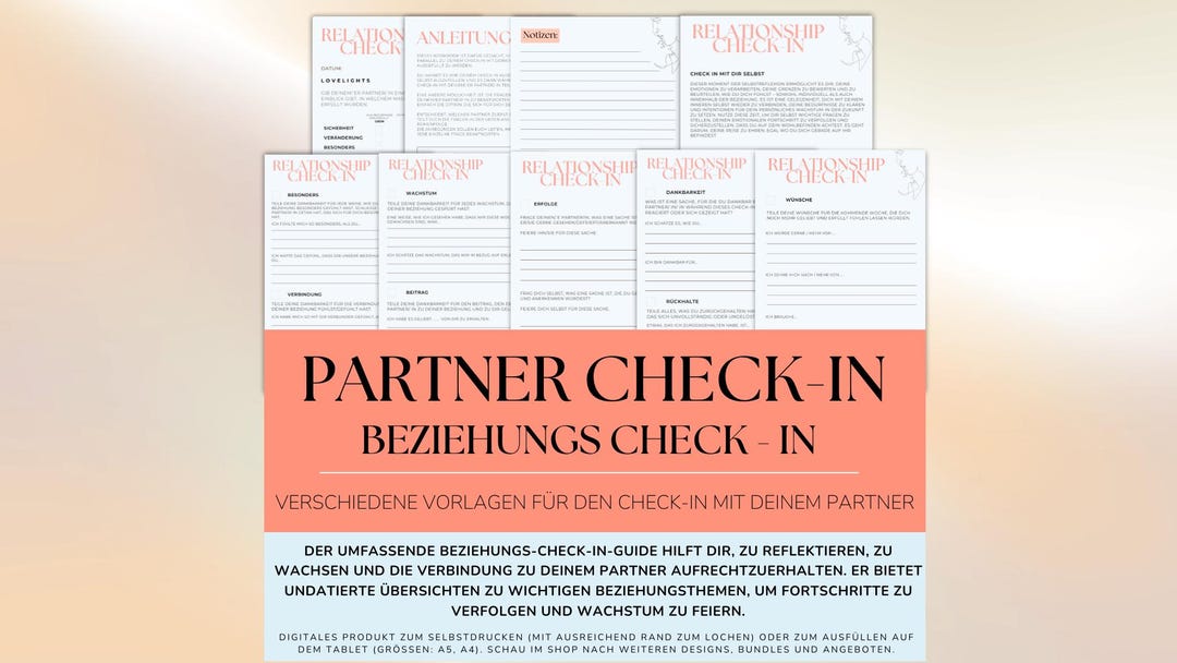 Beziehungs-check-in PDF Zum Ausdrucken in Deutsch – Date Night Fragen ...