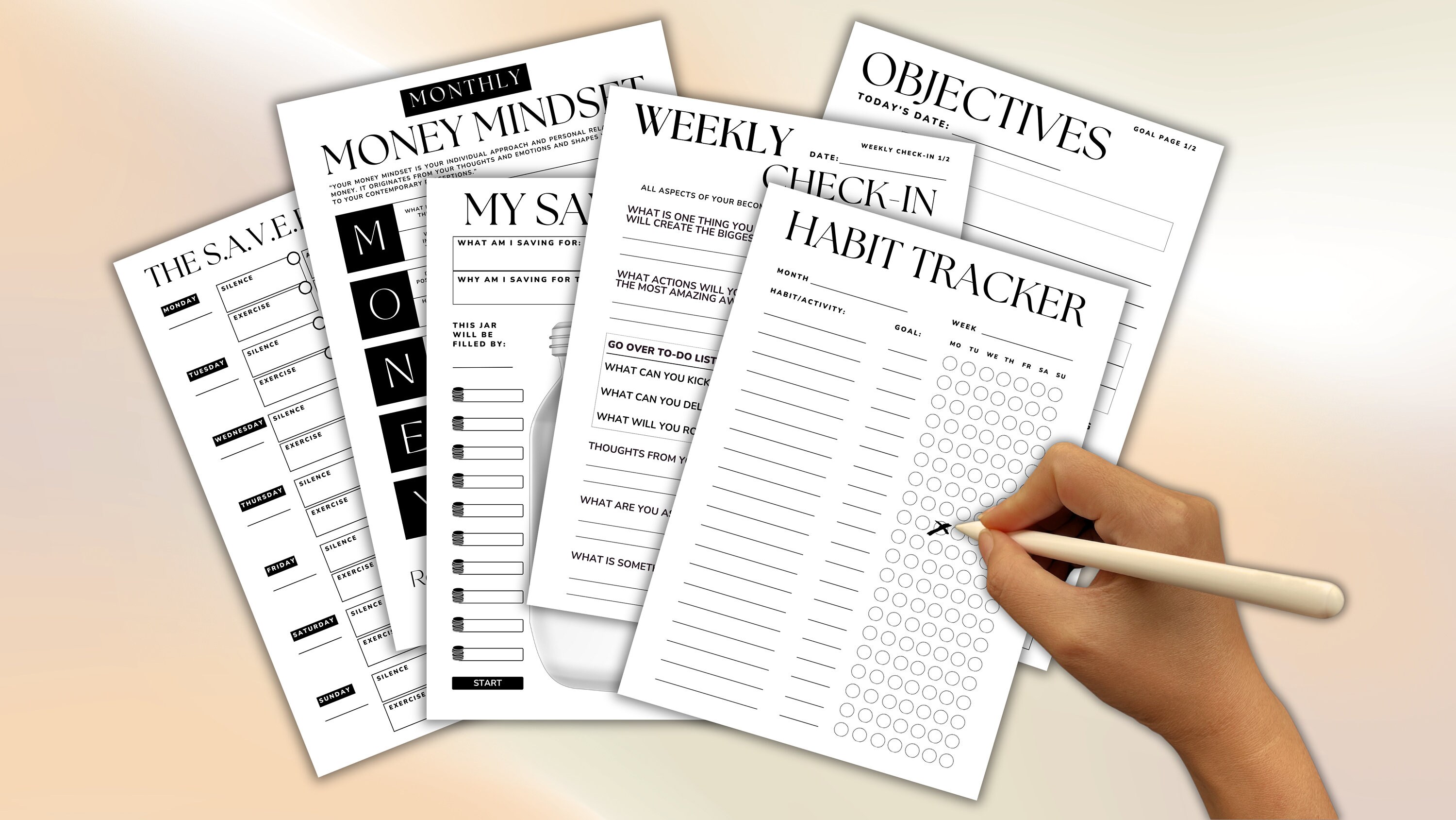 Daily Check in Digital & Printable Journal Mindfulness, Self-reflection ...