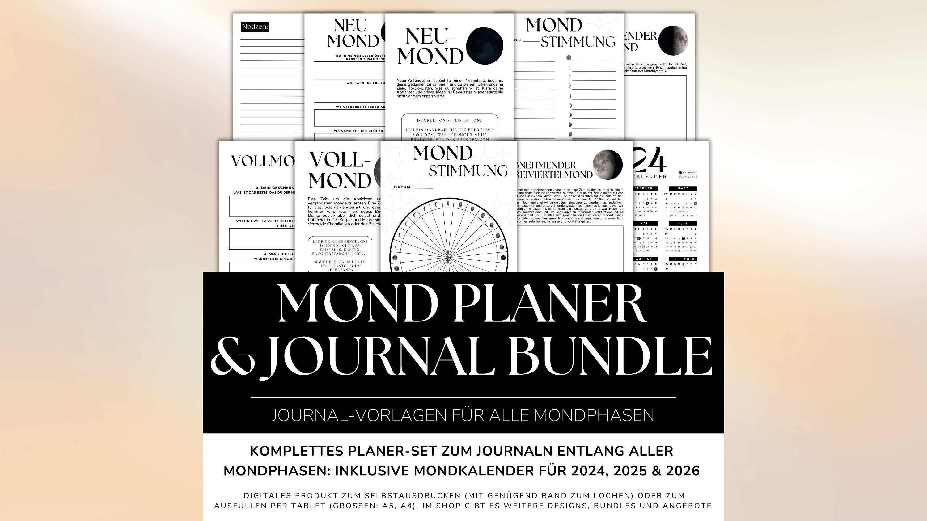 Editable Moon Astrology Planner, Template Pack, 2024 2025 Moon ...
