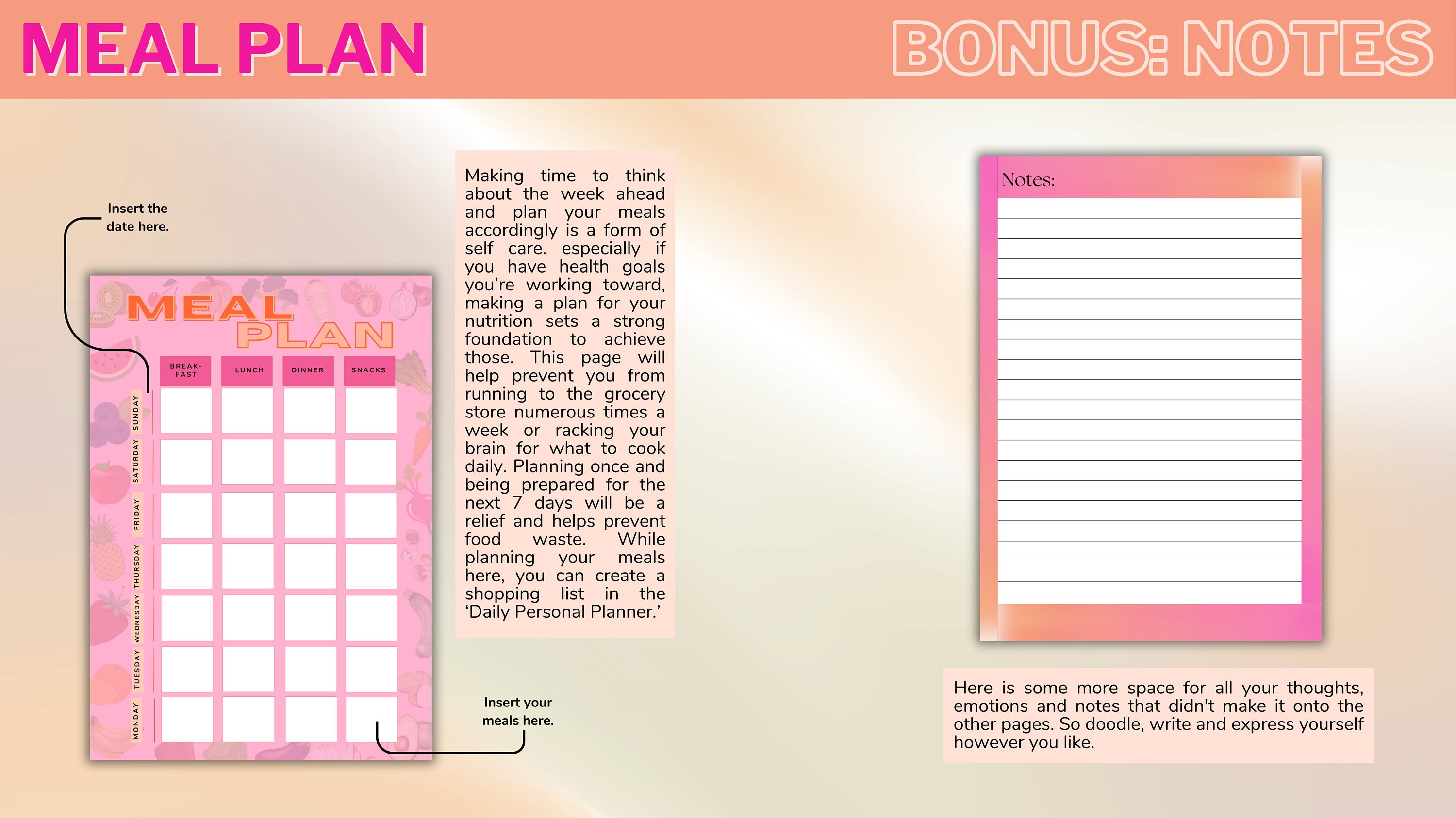 Full Planner Bundle Printable Planner Goals, Habits Growth Mindset Self ...