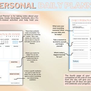 Full Planner Bundle Printable Planner Goals, Habits Growth Mindset Self ...