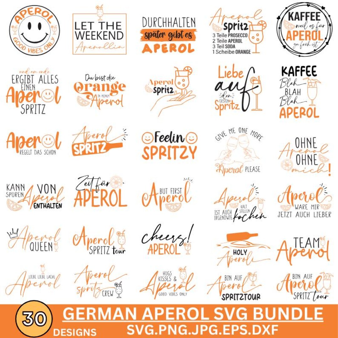 German Aperol SVG Bundle - Holy Aperoli, Aperol Spritztour ...