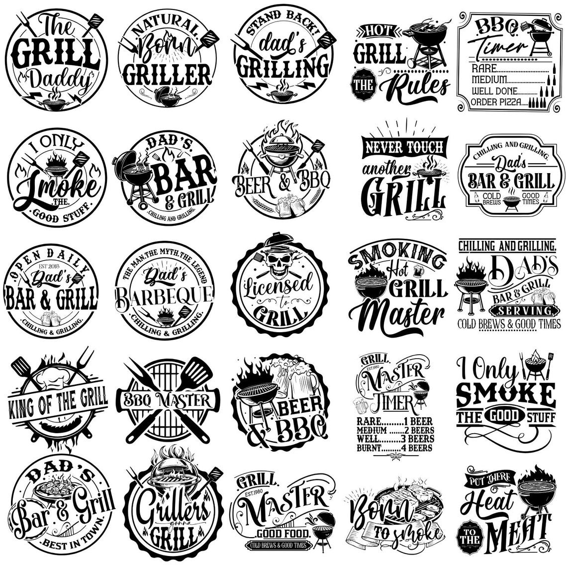 BBQ SVG Designs Bundle: Grilling & Apron Graphics (digital Download) - Etsy