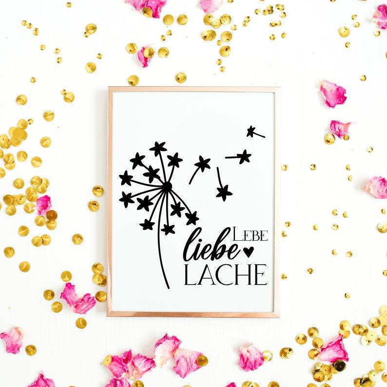 German Dandelions SVG, Floral Clipart, Motivational Sayings - Cricut ...