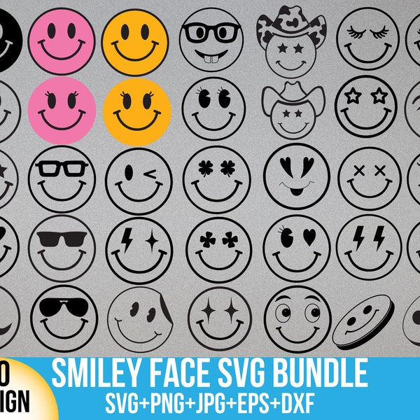 Smiley Face Svg - Etsy