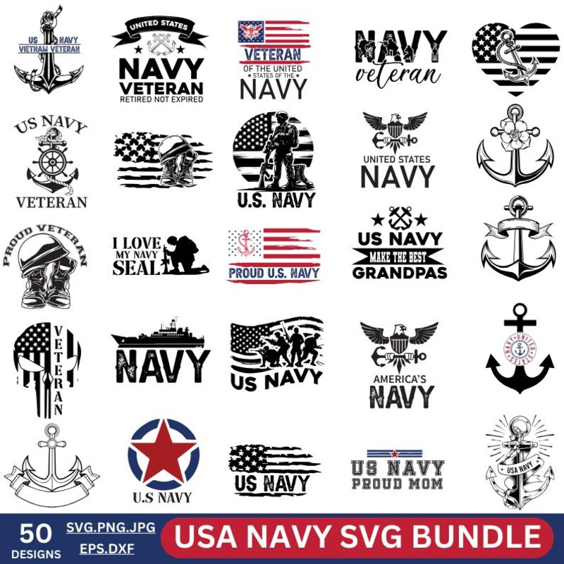 Navy Svg - Etsy