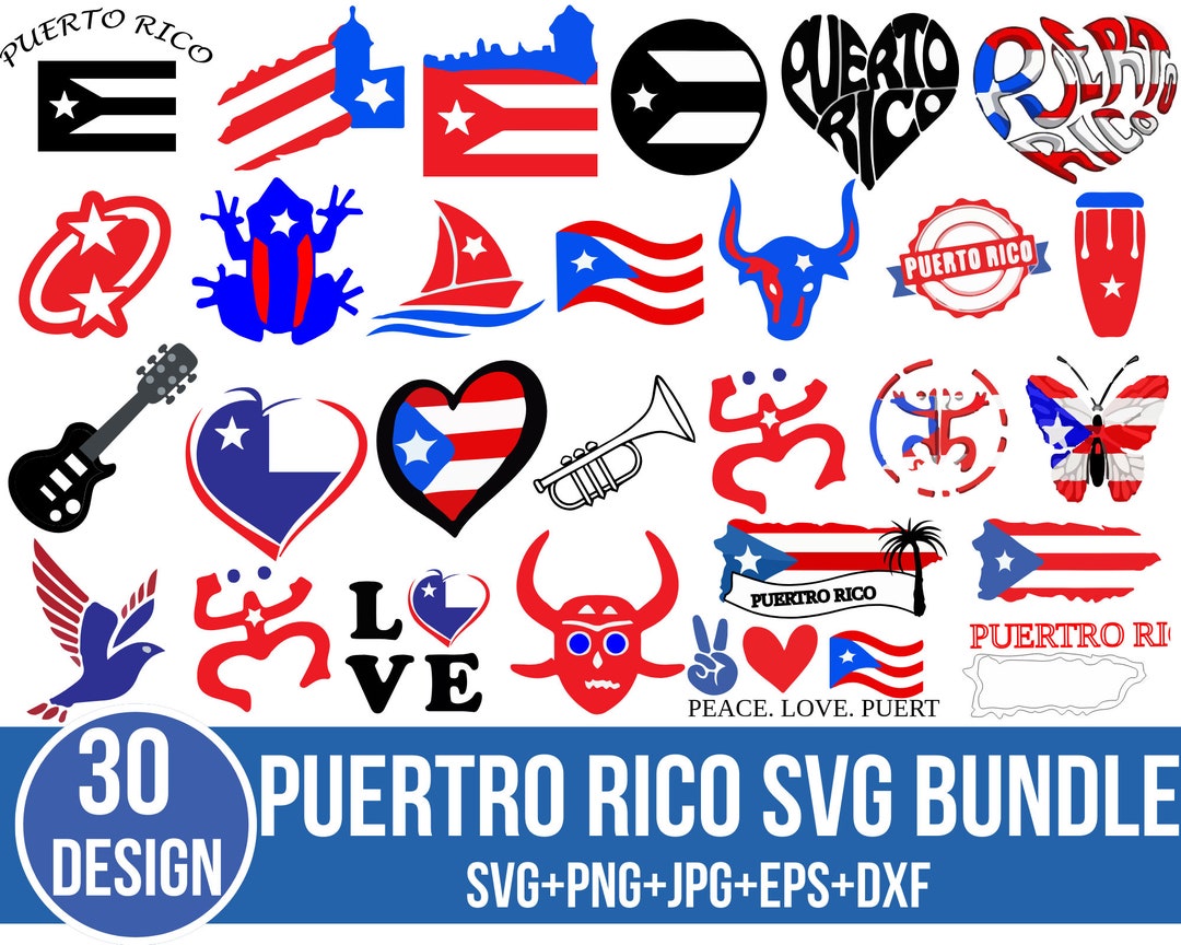 Puerto Rico Svg Bundle, Puertorican Flag Svg, Puerto Rico Flag Svg ...